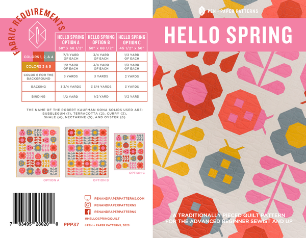 PDF Hello Spring Quilt Pattern – Pen and Paper Patterns