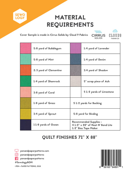 PDF Sewology Block-of-the-Month Pattern – Pen and Paper Patterns