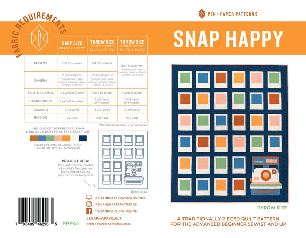 PDF Snap Happy Quilt Pattern – Pen and Paper Patterns