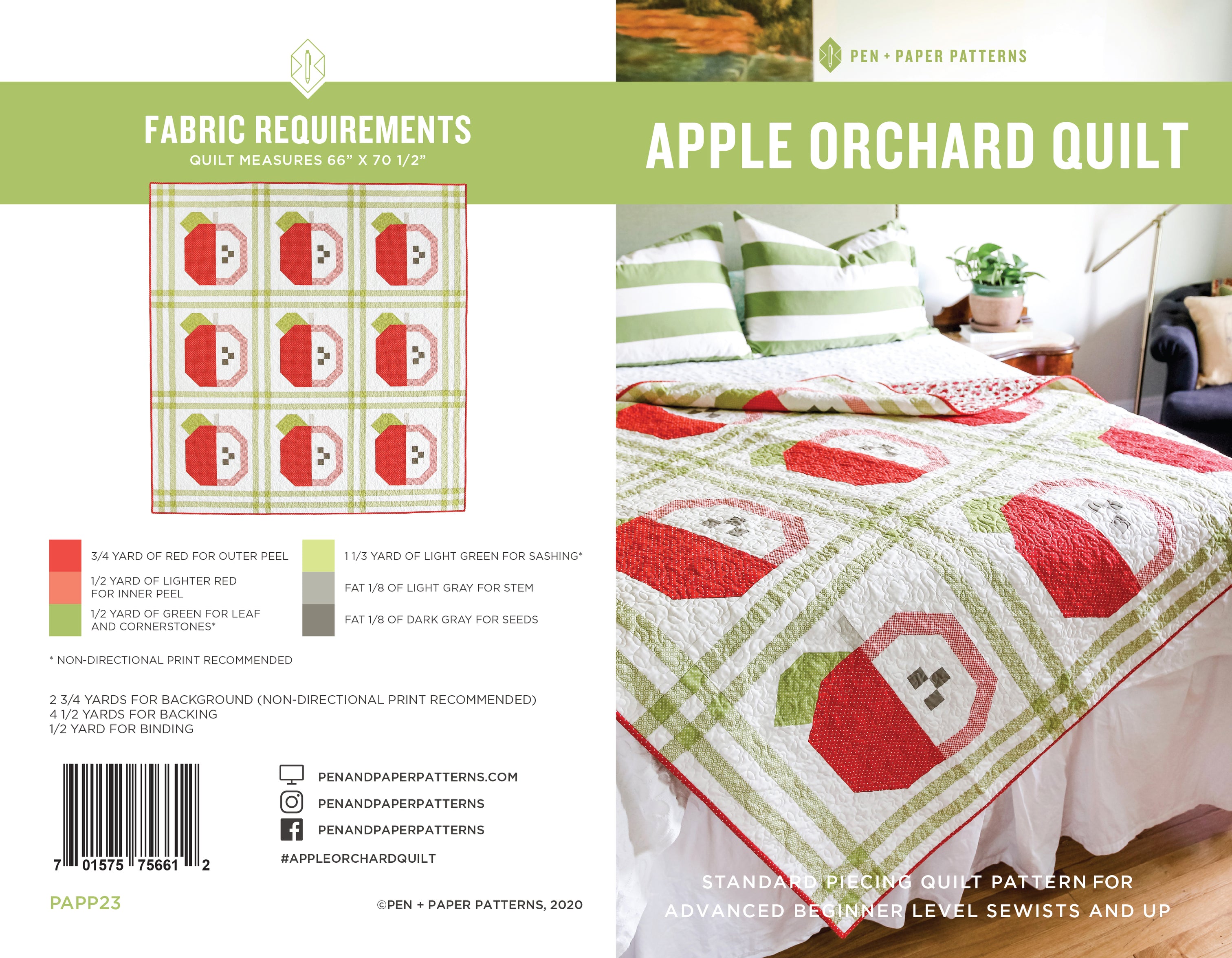 PDF Apple Orchard Quilt Pattern – Pen and Paper Patterns