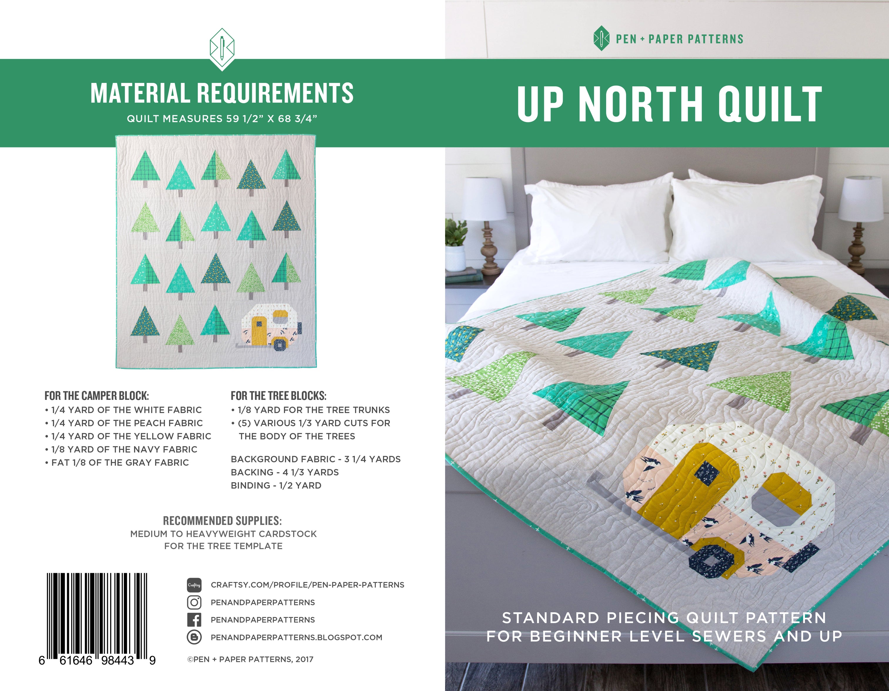 PRINTED Up North Quilt Pattern – Pen and Paper Patterns