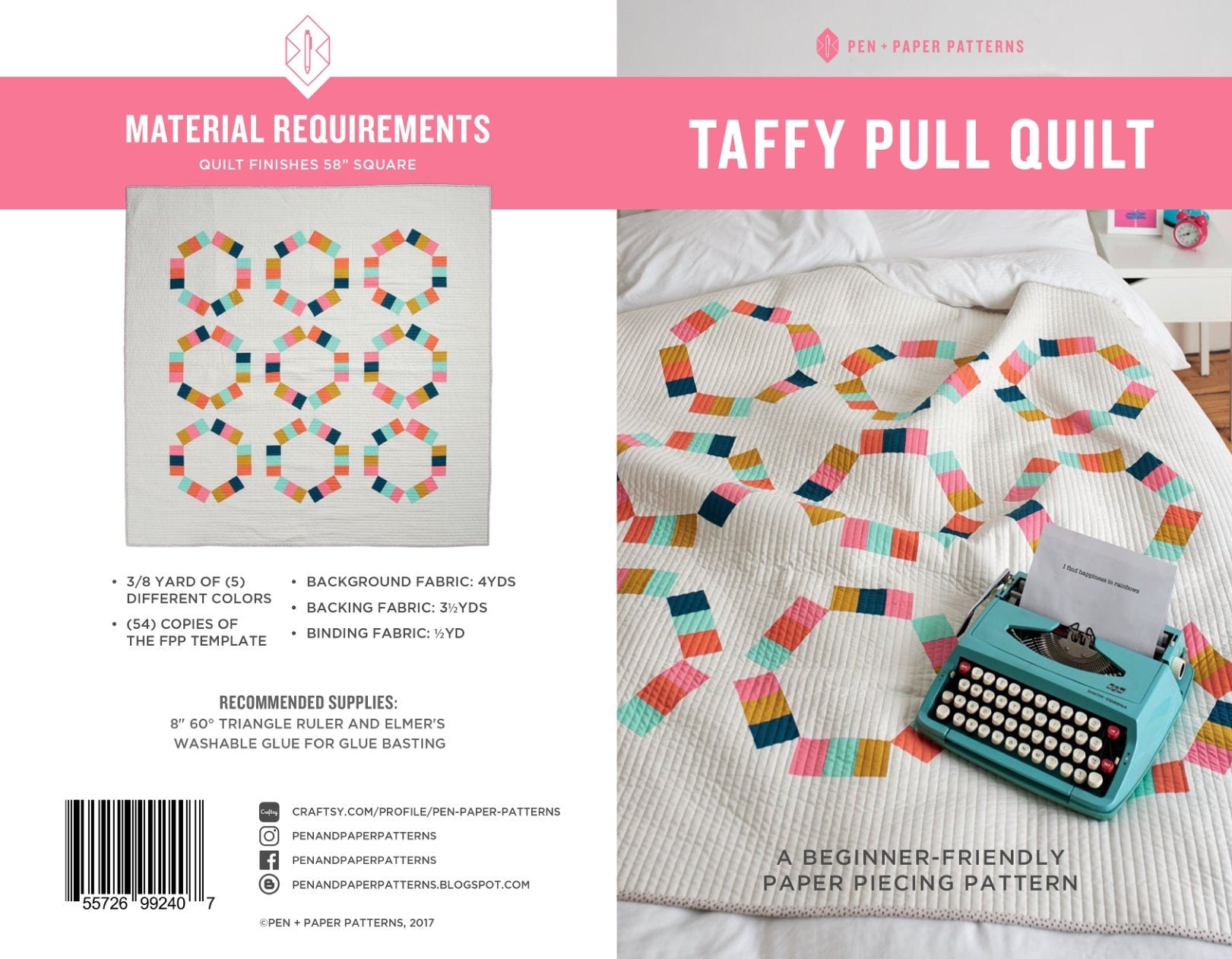 PDF Taffy Pull Quilt Pattern – Pen and Paper Patterns