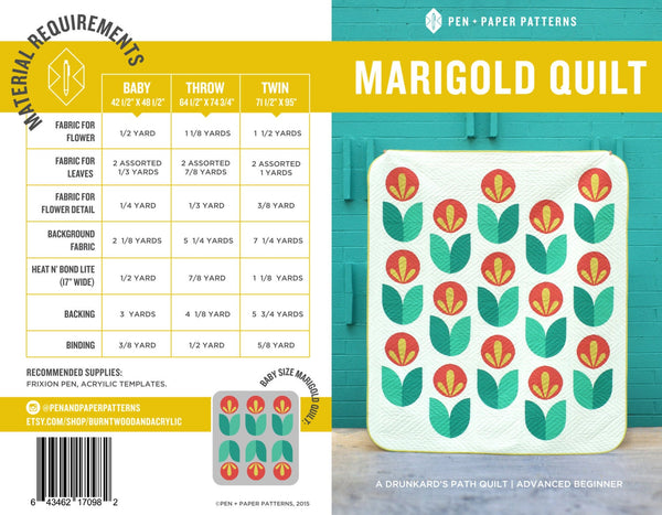 PDF Marigold Quilt Pattern – Pen and Paper Patterns